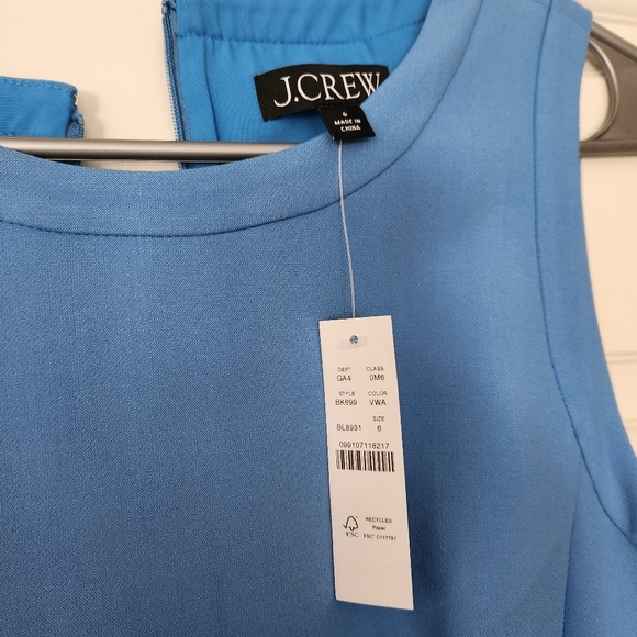 J. Crew | Dresses | J Crew Elegant Blue Sleeveless Work Office Dress ...